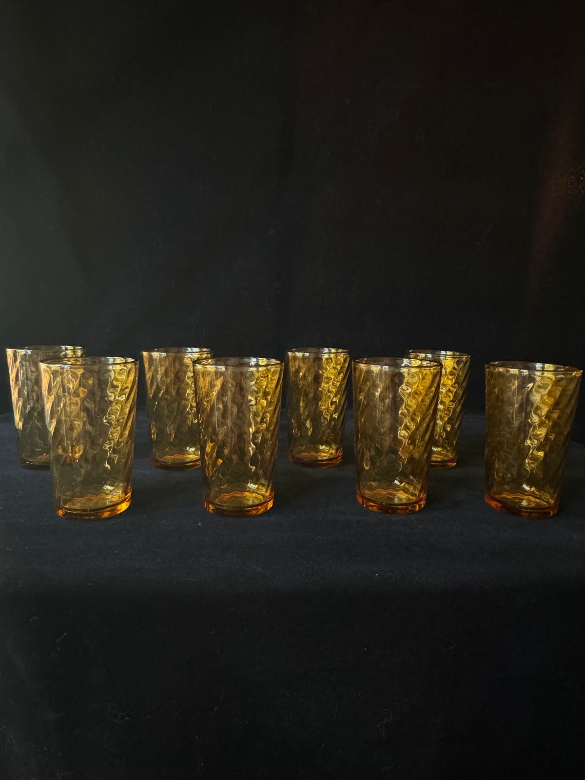 Set of 8 Vintage Amber Glassware Small – InTheDen